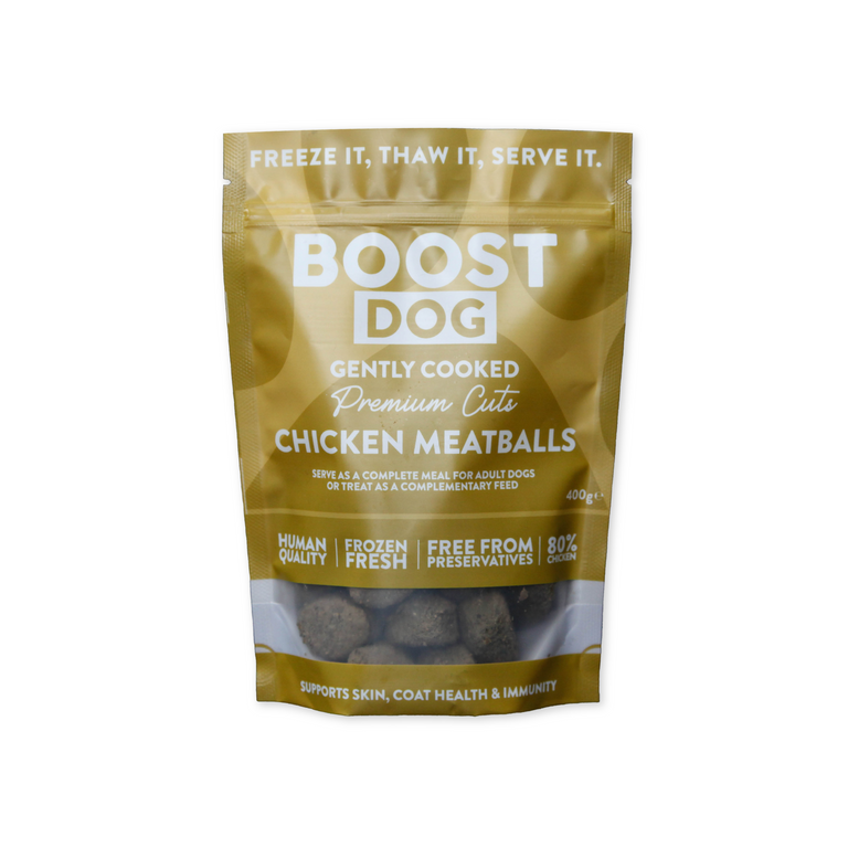Boost Pet, Gently Cooked Chicken Meatball Fresh Dog Meal or Treat 400g ...